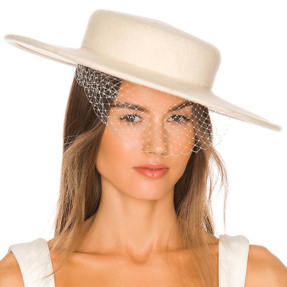 Monrowe | Accessories | Monrowe Boater Hat With Veil Hat In Cream White ...